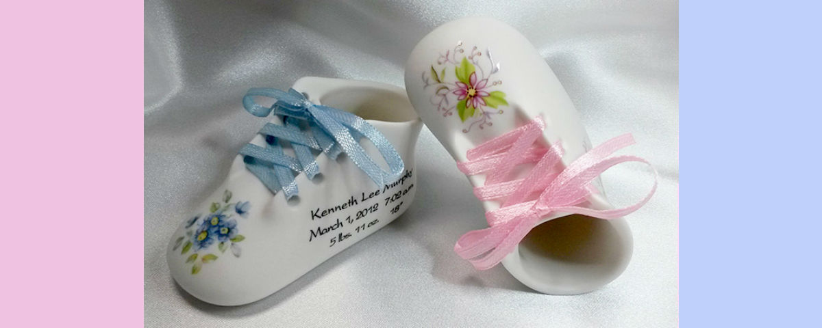 Porcelain Baby Shoe and Booties Keepsake | Treasured Baby Steps