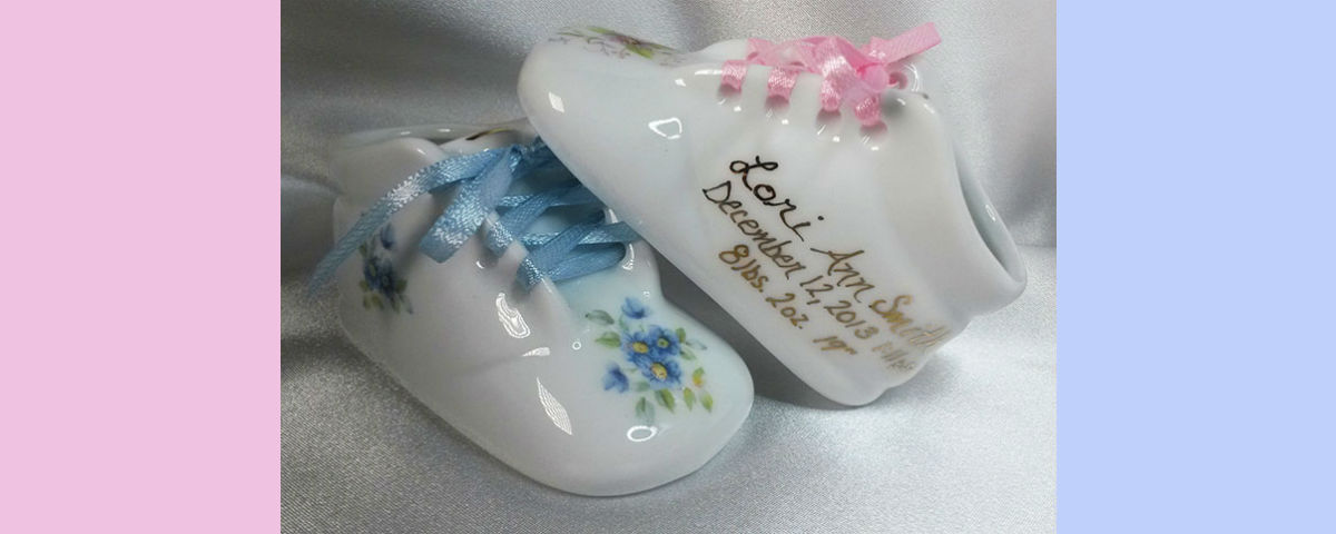 Porcelain Baby Shoe and Booties Keepsake | Treasured Baby Steps