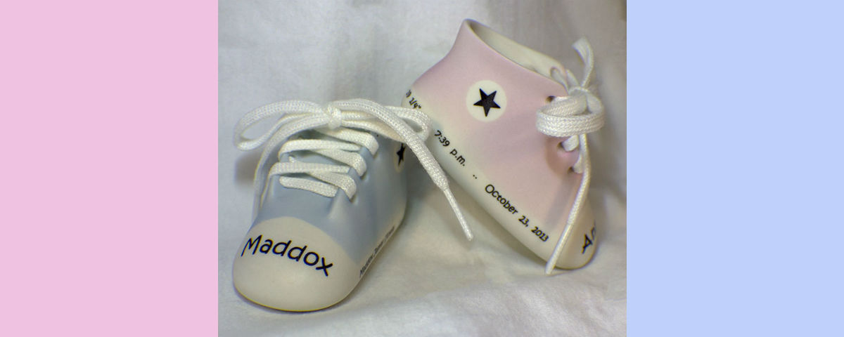 Porcelain Baby Shoe and Booties Keepsake | Treasured Baby Steps